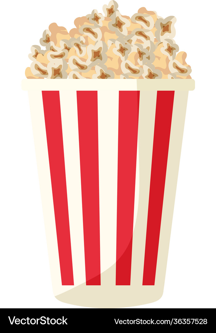 Pop corn food delicious isolated icon Royalty Free Vector