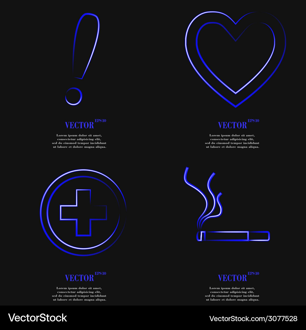 Set of blue web icon flat design simple sticker Vector Image