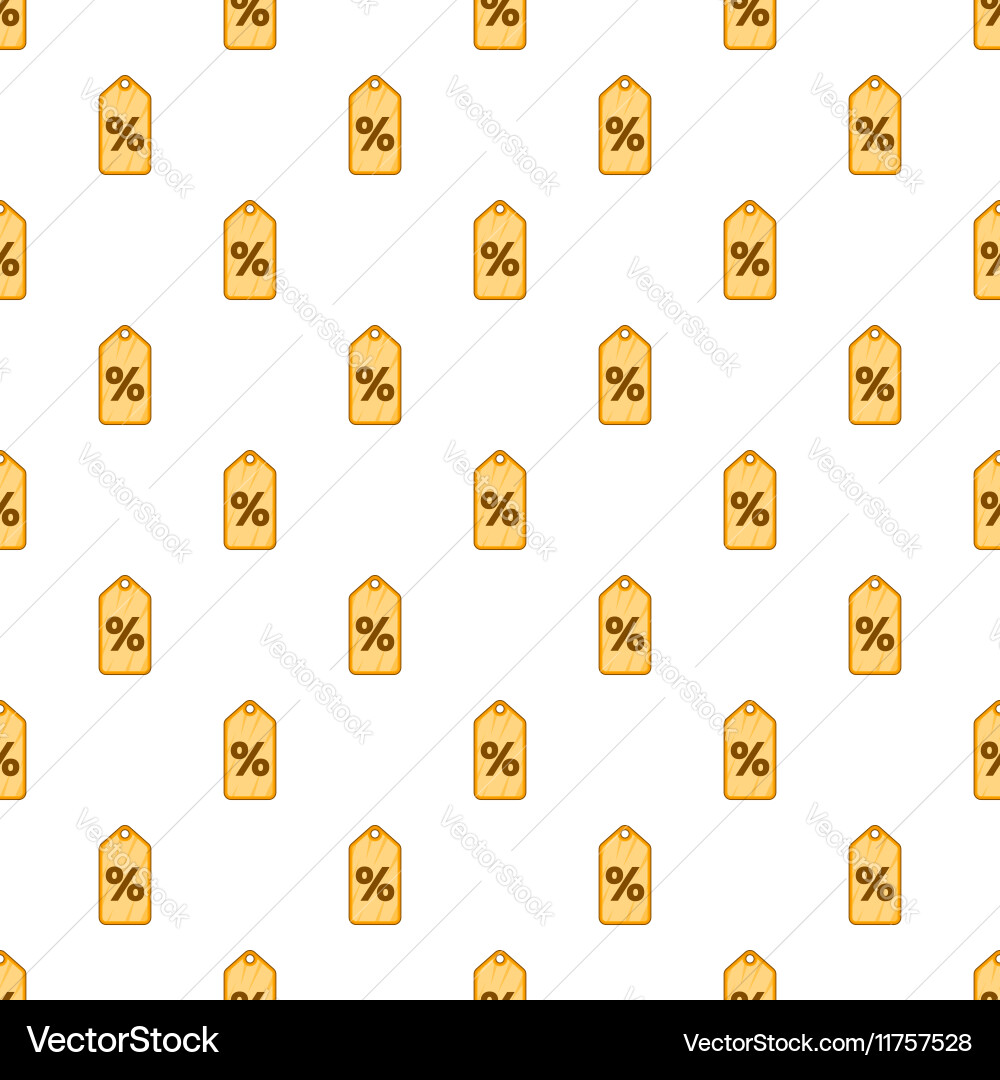 Tag with percentage sign pattern cartoon style Vector Image