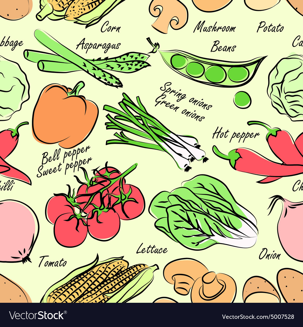 Vegetables seamless2 Royalty Free Vector Image