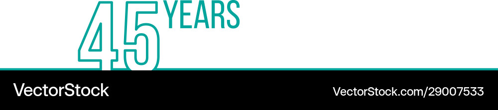 45 years anniversary or birthday linear outline Vector Image