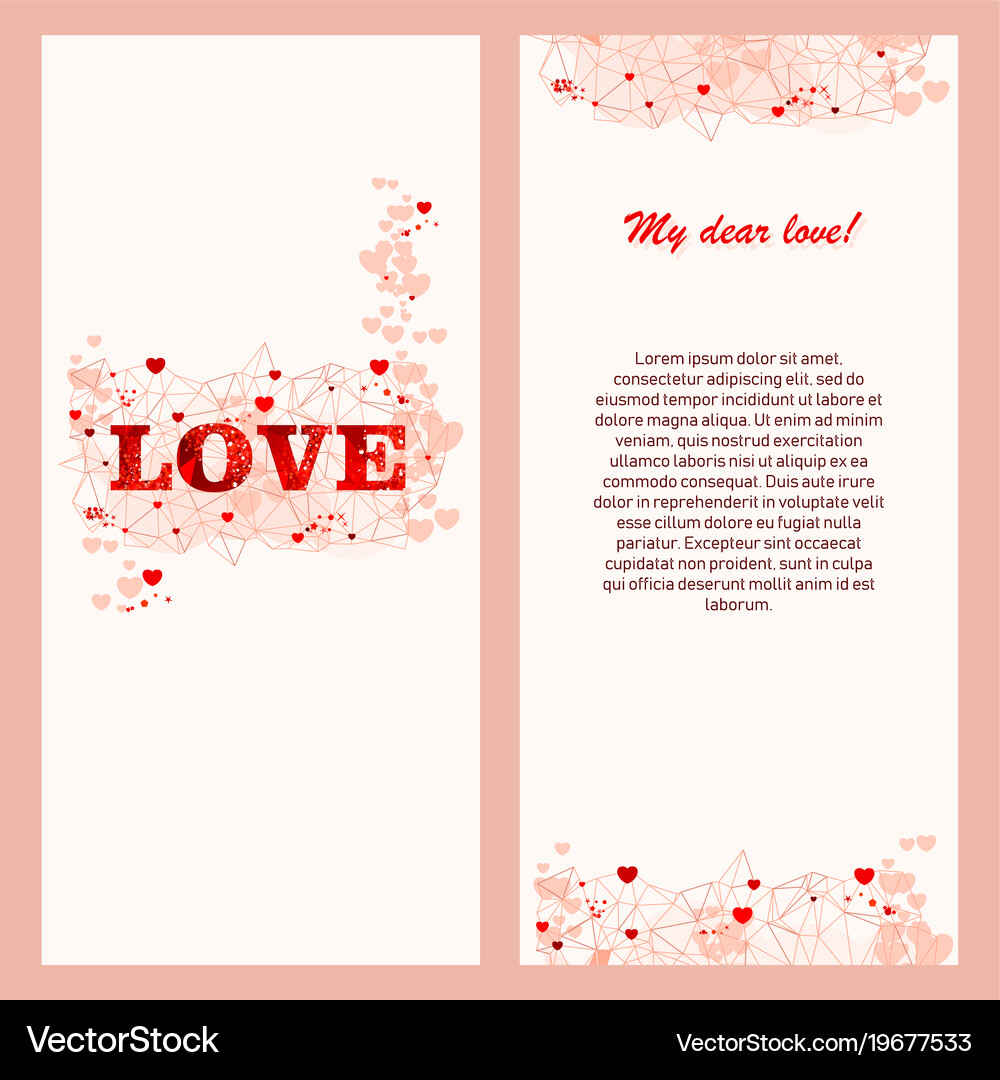 Abstract greeting card for valentine day Vector Image