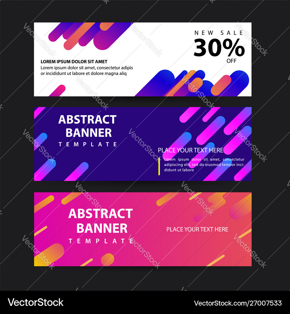 Abstract motion banners colorful geometric shapes Vector Image