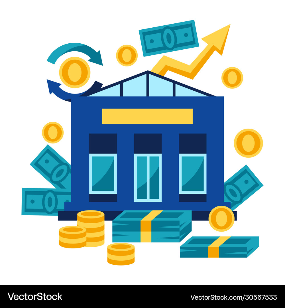 Bank and money Royalty Free Vector Image - VectorStock