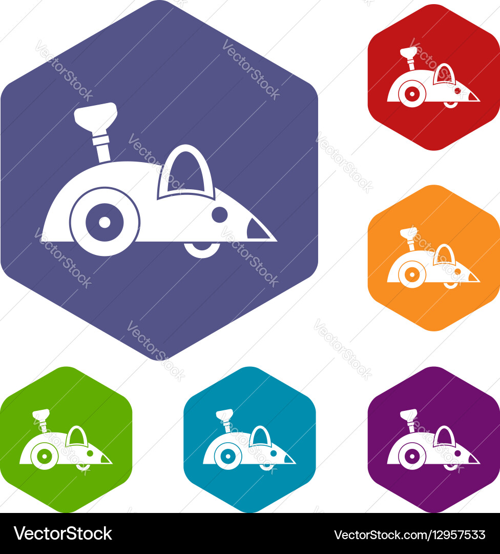 Clockwork mouse icons set Royalty Free Vector Image