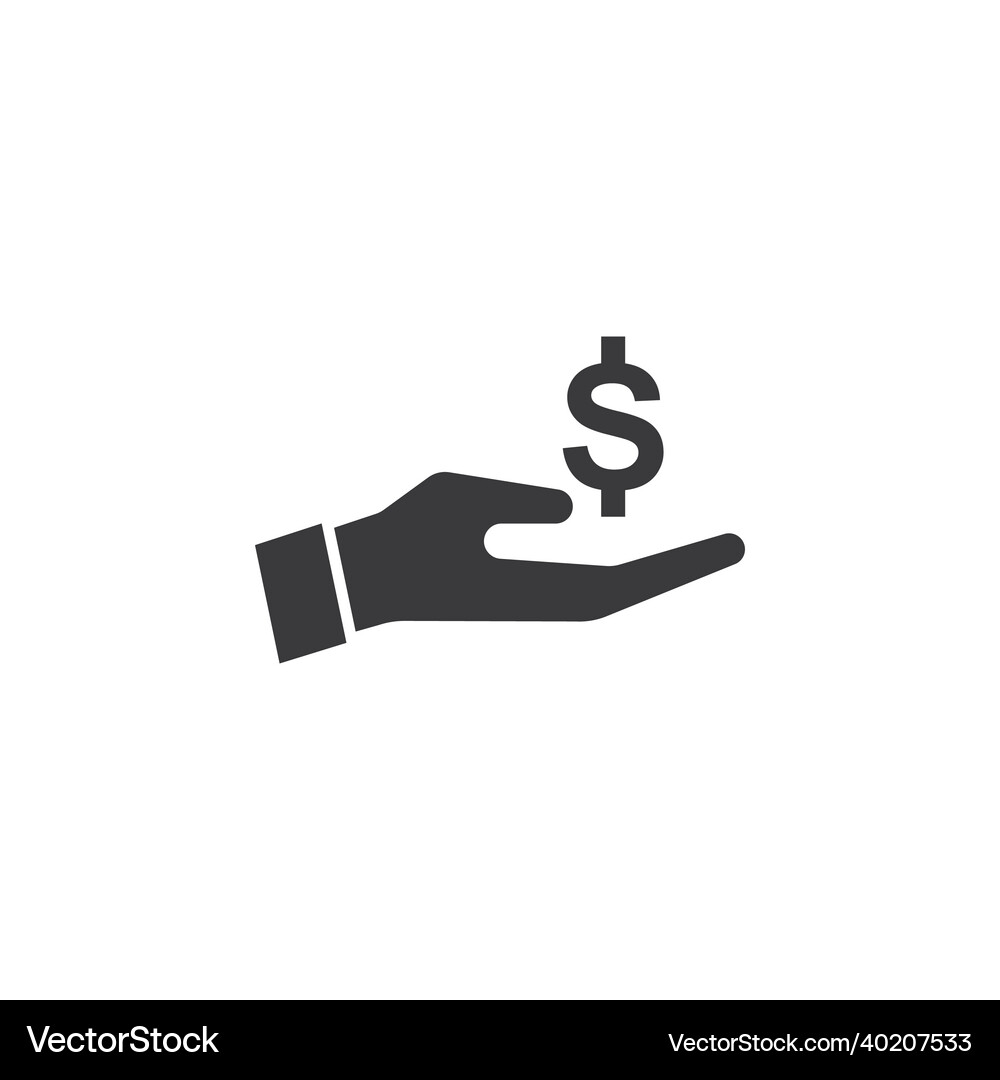 Currency hand and money icon Royalty Free Vector Image