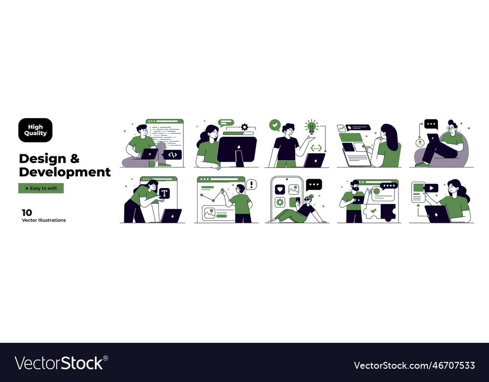 Flat modern design of design and development Vector Image