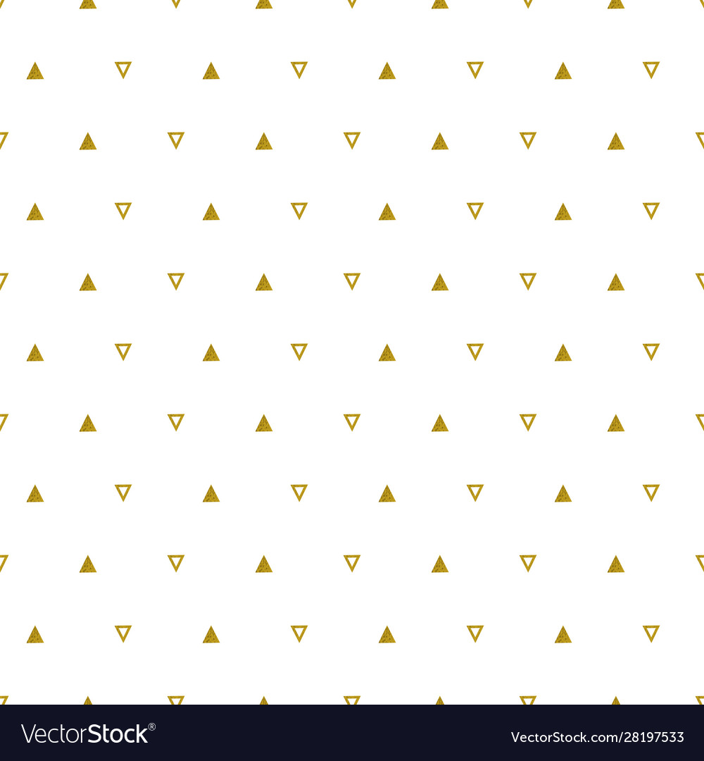 Gold triangles pattern on white background Vector Image