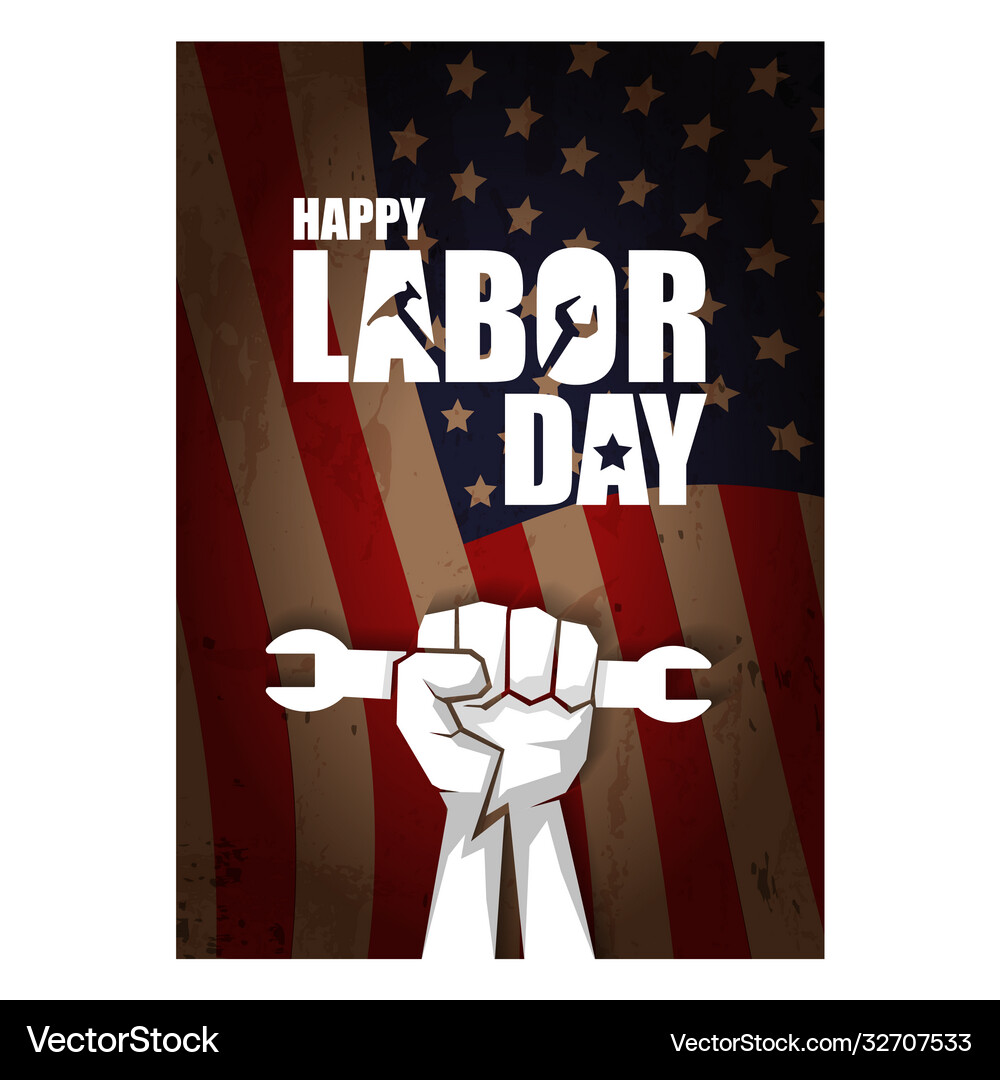 Labor day usa vertical poster background or flyer Vector Image