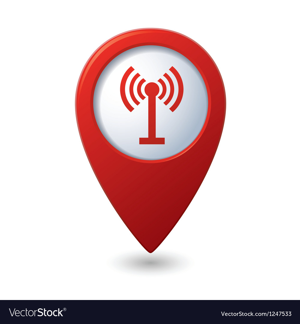 Map pointer with wireless icon Royalty Free Vector Image