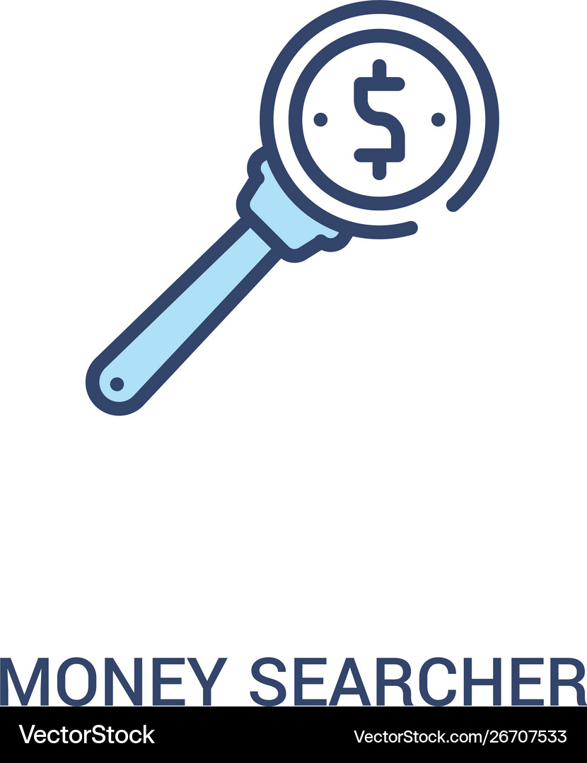 Money searcher concept 2 colored icon simple line Vector Image