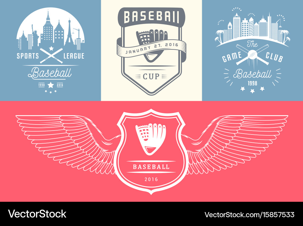 Set vintage baseball logos and badges Royalty Free Vector