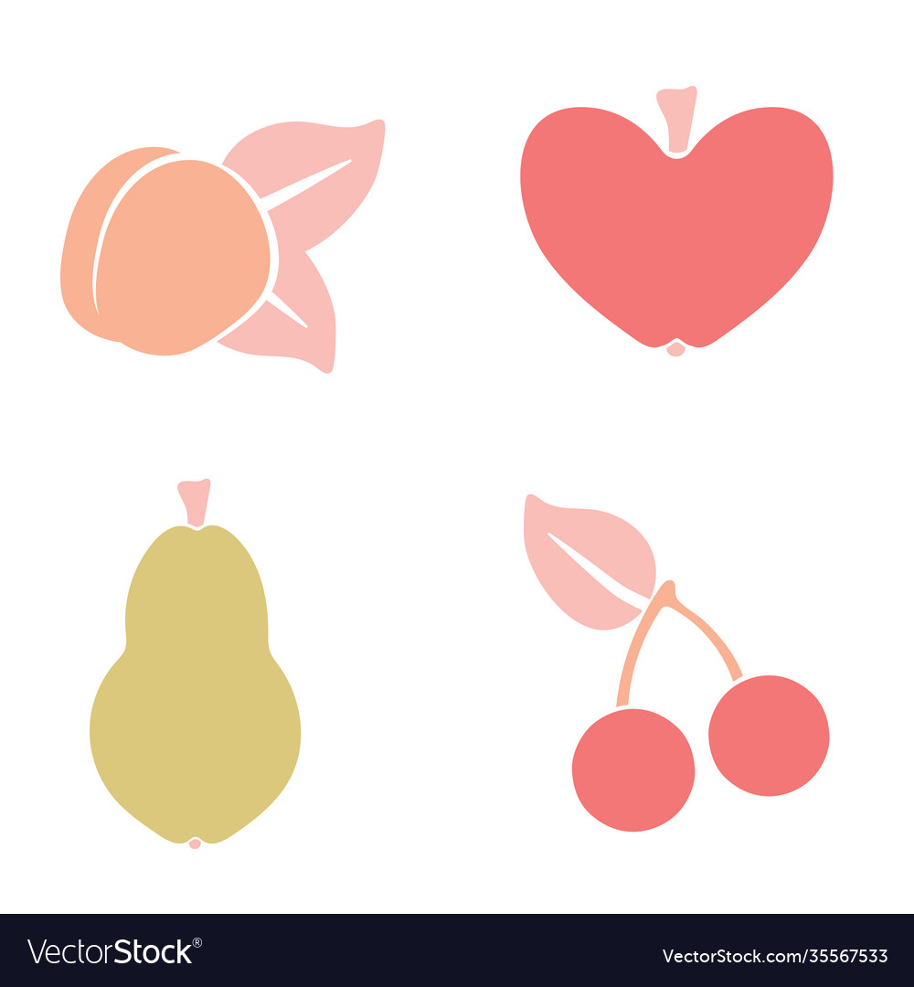 Simple fruit flat Royalty Free Vector Image - VectorStock