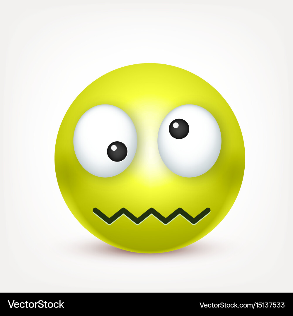 Smiley green crazy emoticon yellow face Royalty Free Vector