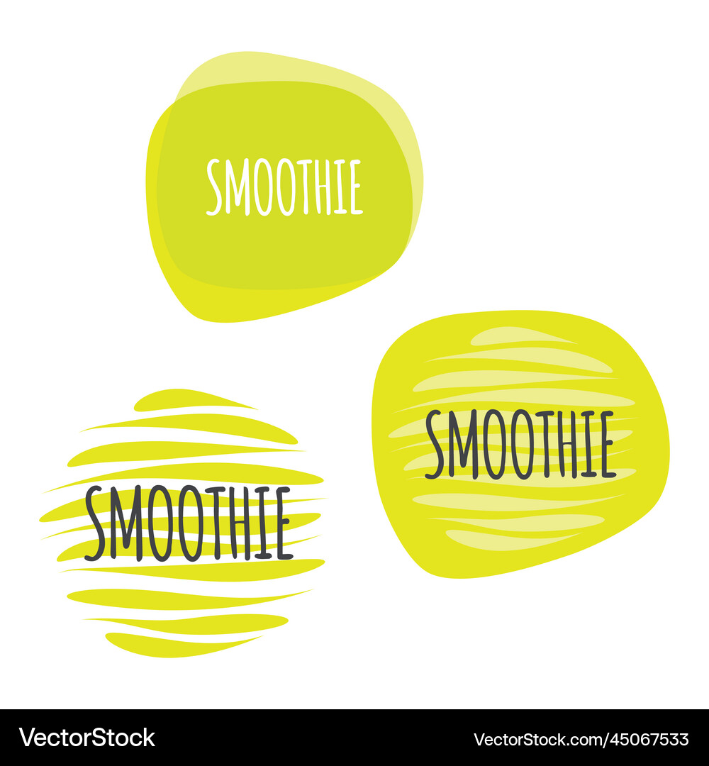 Smoothie icon set green sign isolated Royalty Free Vector