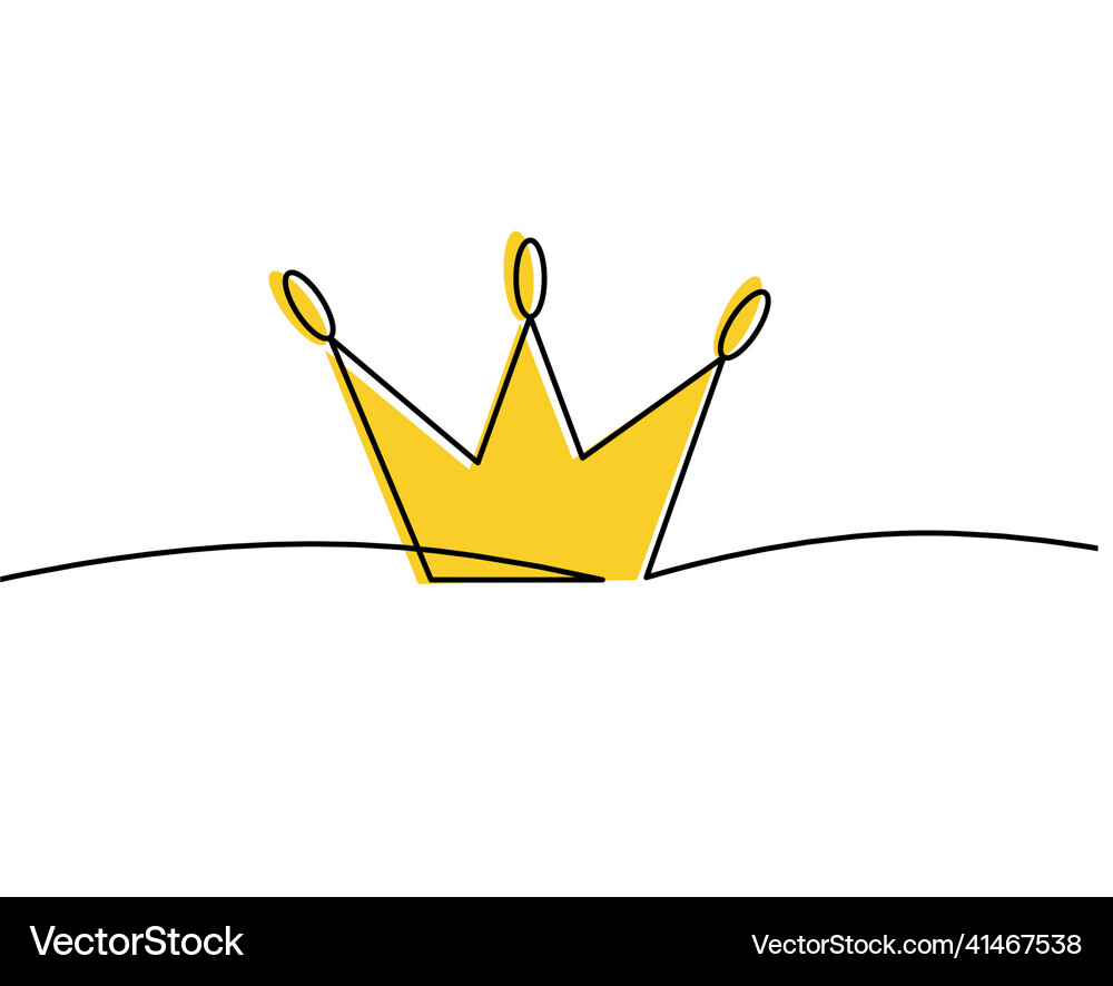Abstract color crown as line drawing on white Vector Image