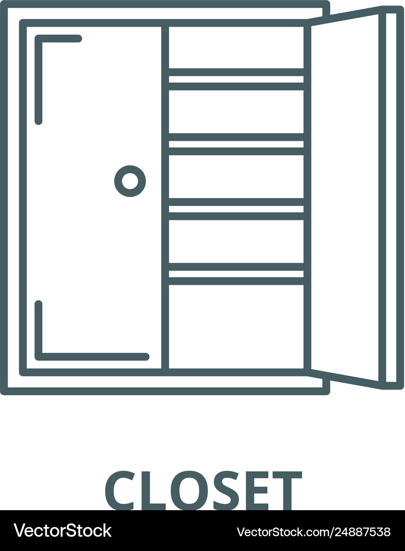 Closet line icon outline sign Royalty Free Vector Image