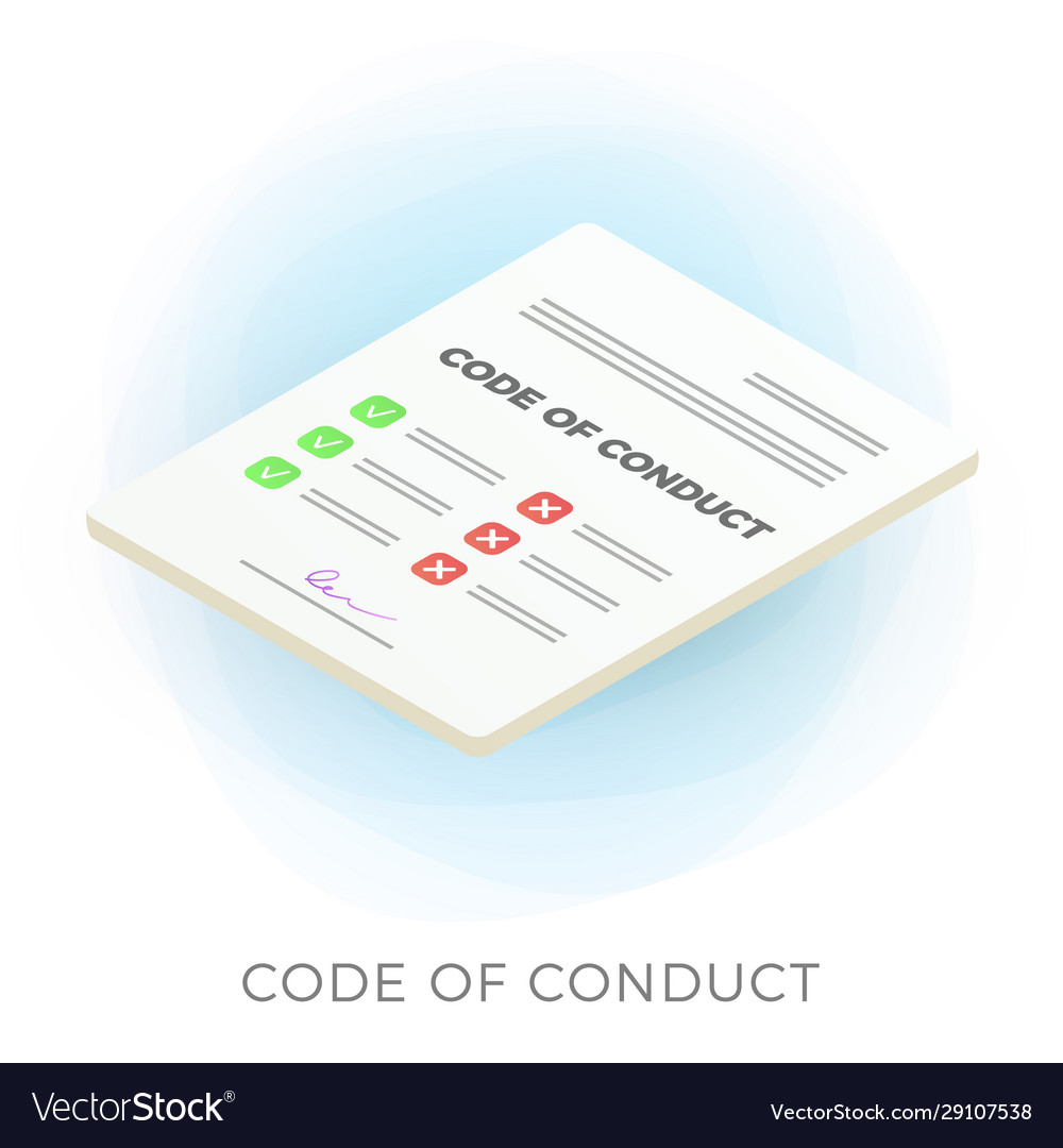 Code conduct isometric icon Royalty Free Vector Image Code conduct isometric icon Royalty Free Vector Image