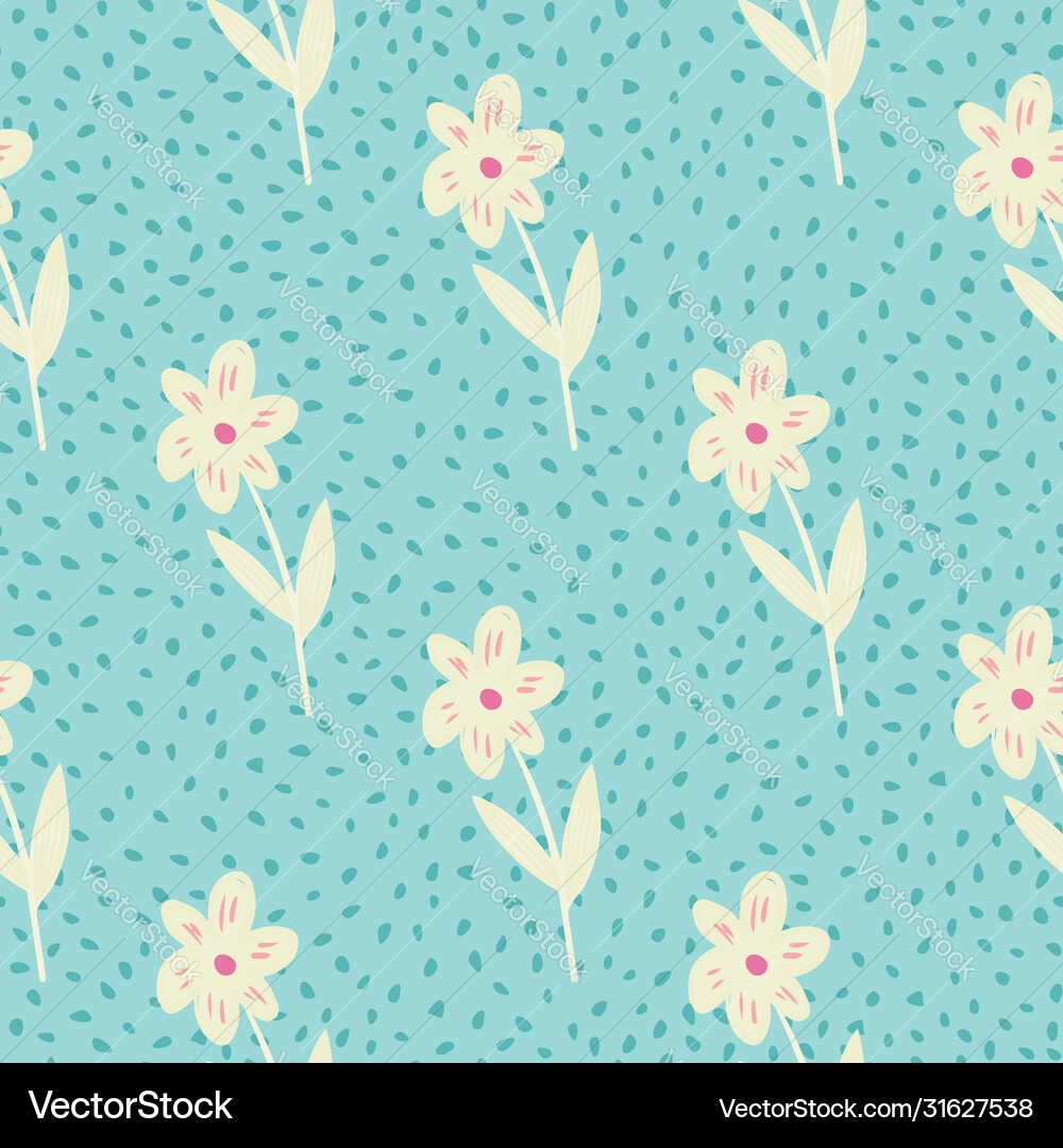 Cute little flowers seamless pattern in retro Vector Image
