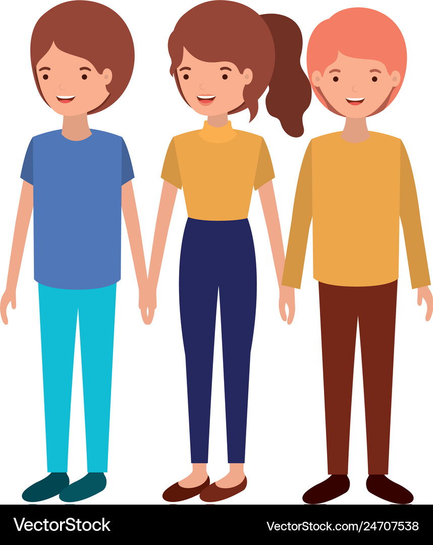 Group of people avatar character Royalty Free Vector Image
