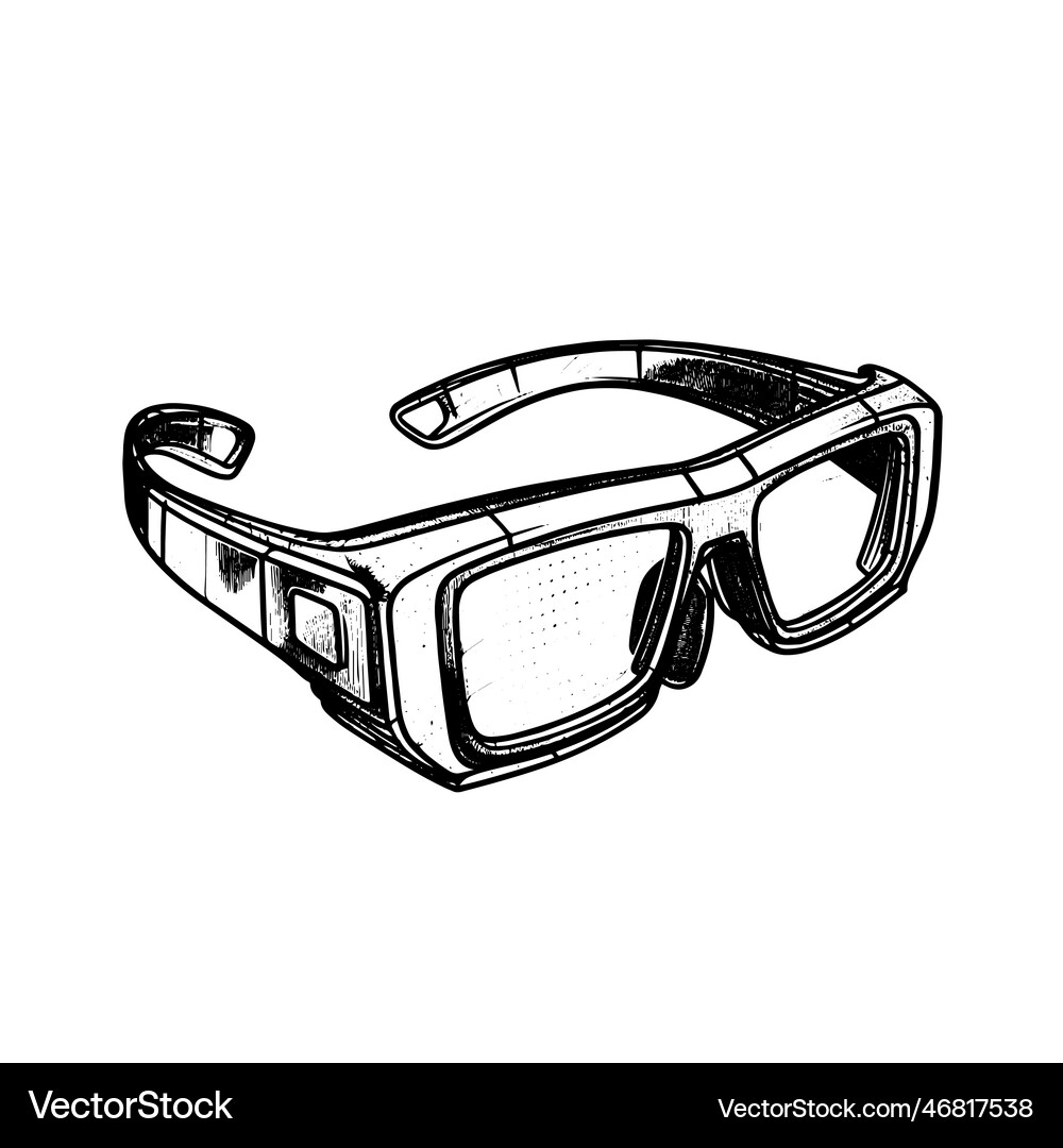 Hand drawn of augmented reality glasses Royalty Free Vector