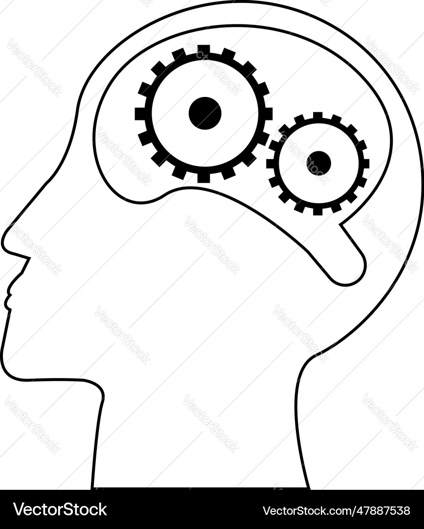 Head cog Royalty Free Vector Image - VectorStock