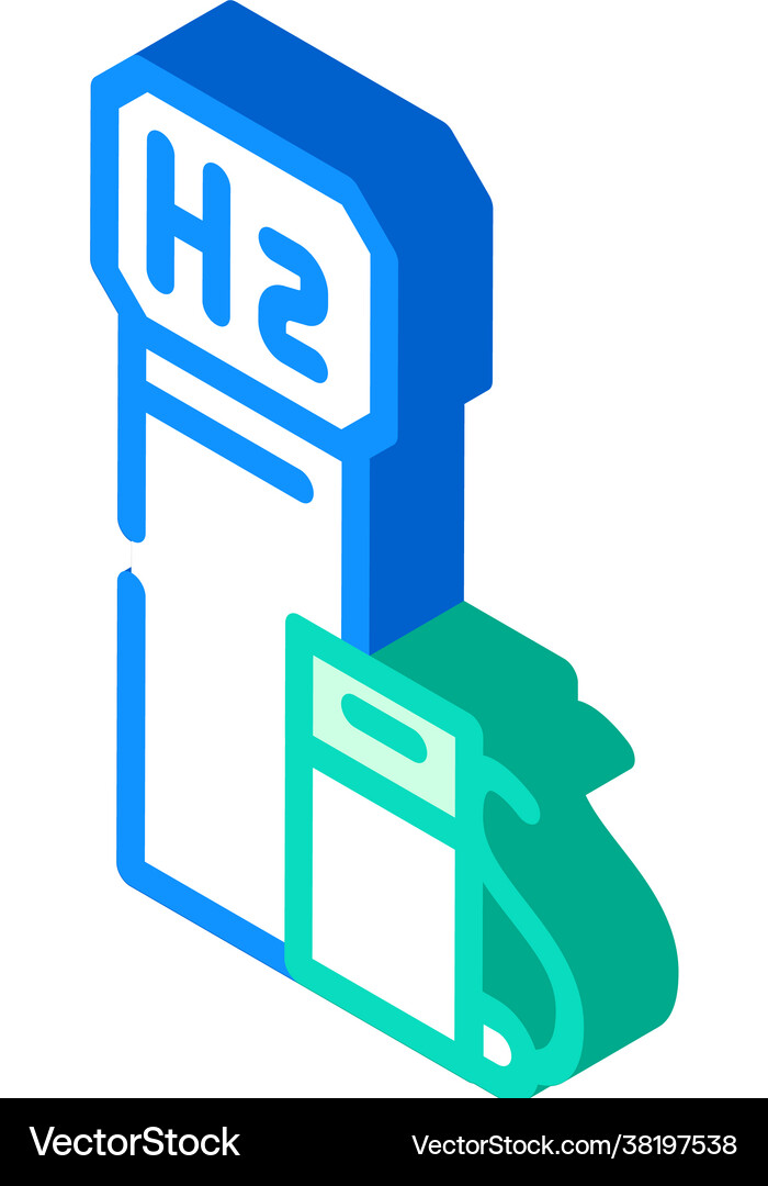Hydrogen gas station isometric icon Royalty Free Vector