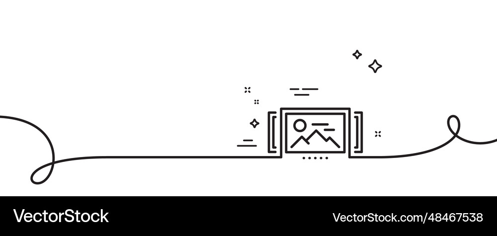 Image carousel line icon photo thumbnail sign Vector Image