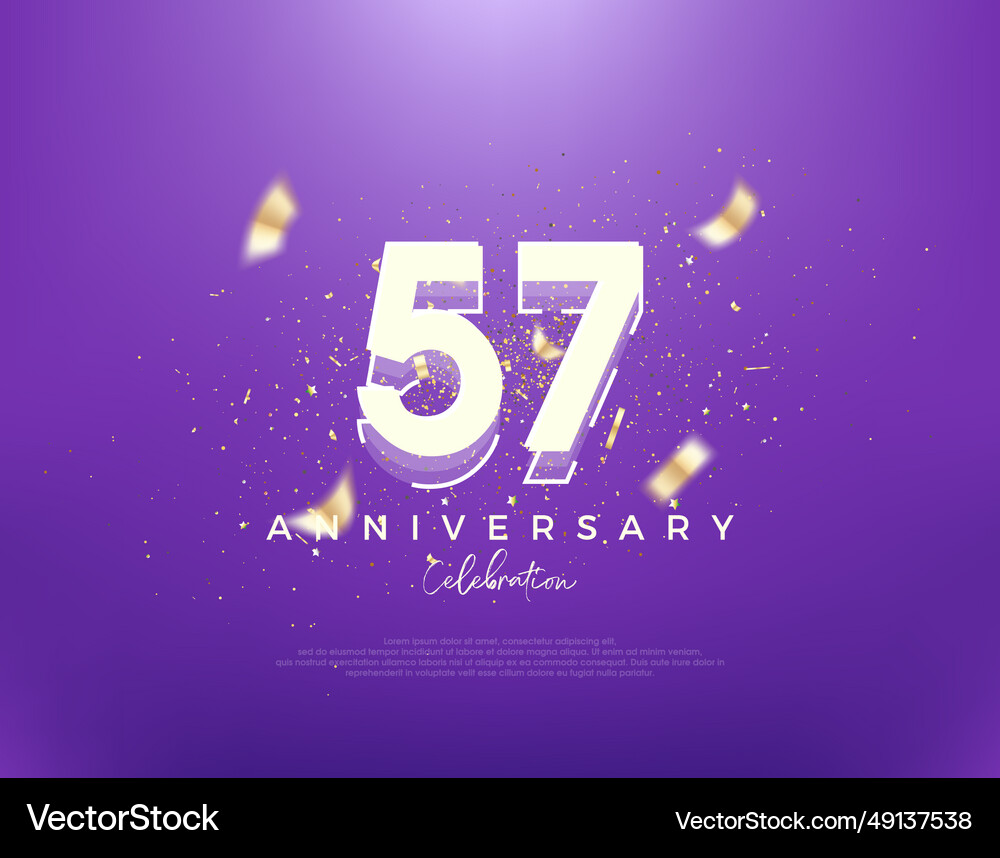 Retro number 57th on a modern blue background Vector Image