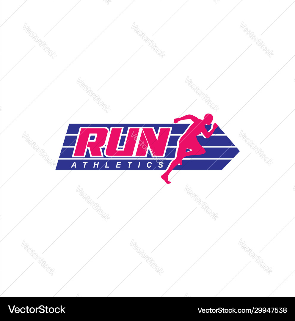Run logo design stock symbol running Royalty Free Vector