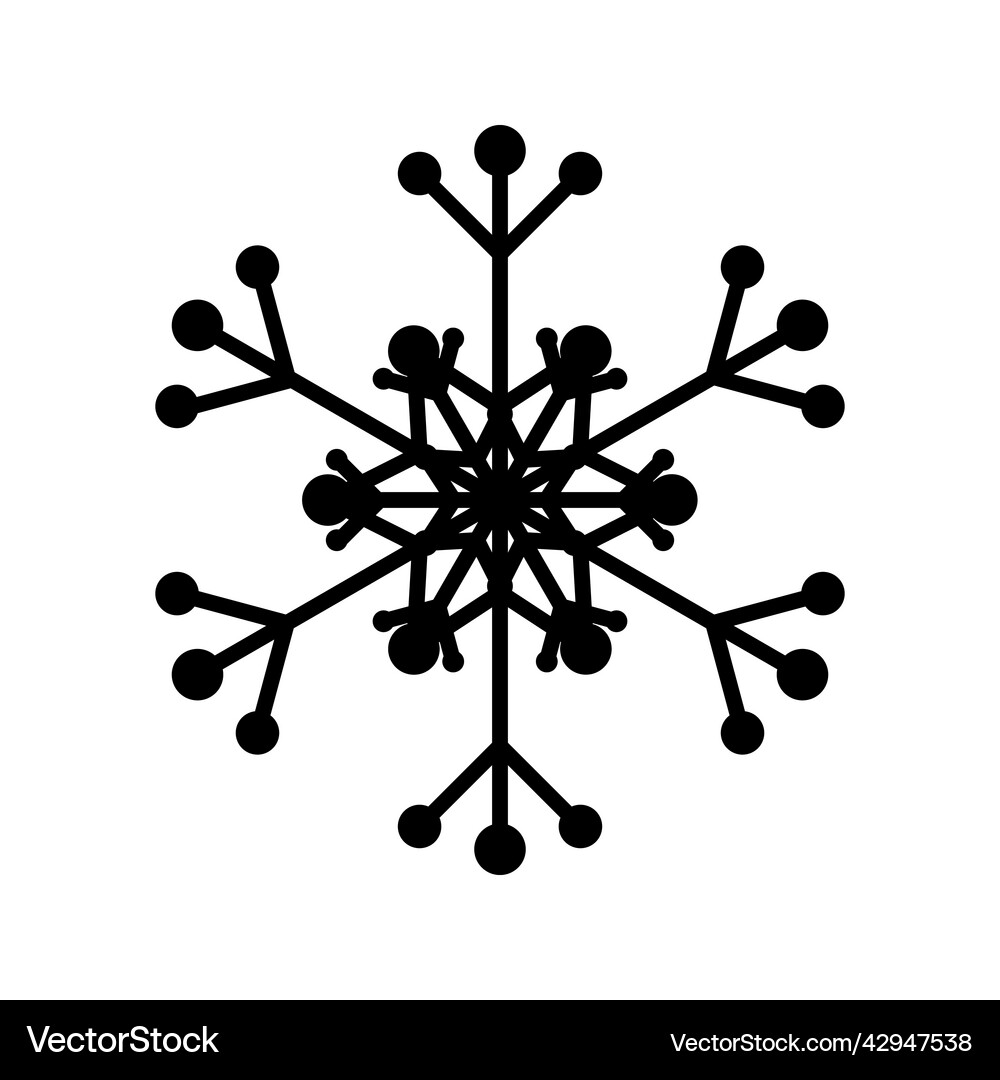 Simple snowflake of black lines Royalty Free Vector Image