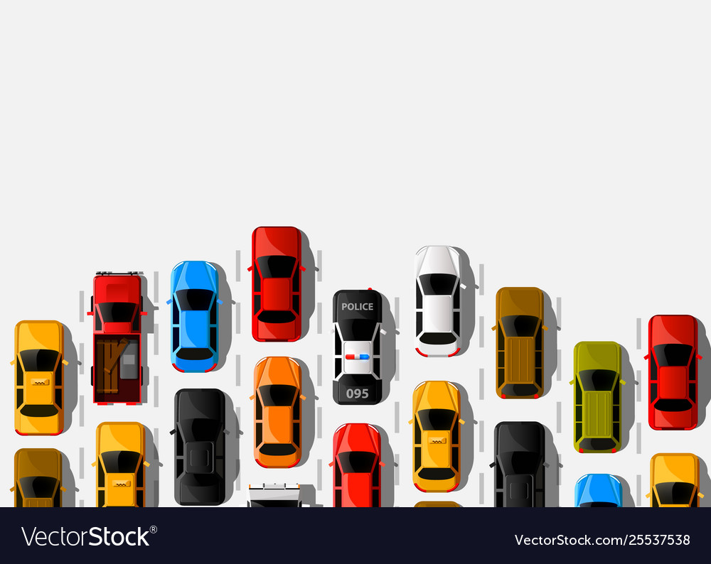 Traffic jam on road transport highway Royalty Free Vector