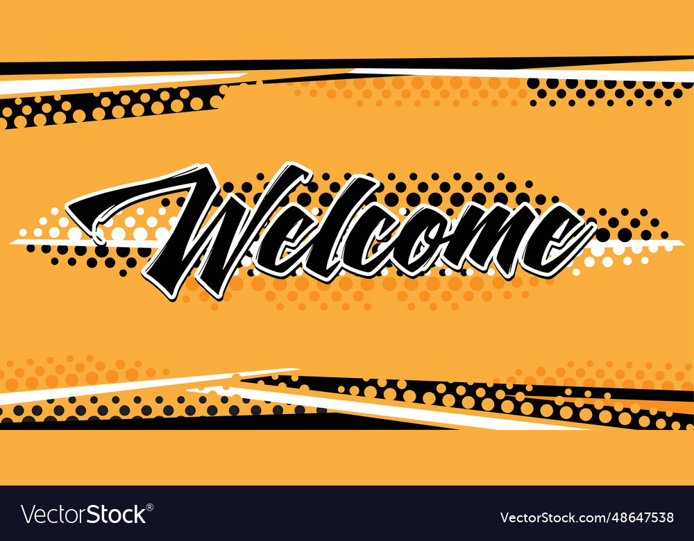 Welcome banner halftone grunge background design Vector Image Welcome banner halftone grunge background design Vector Image