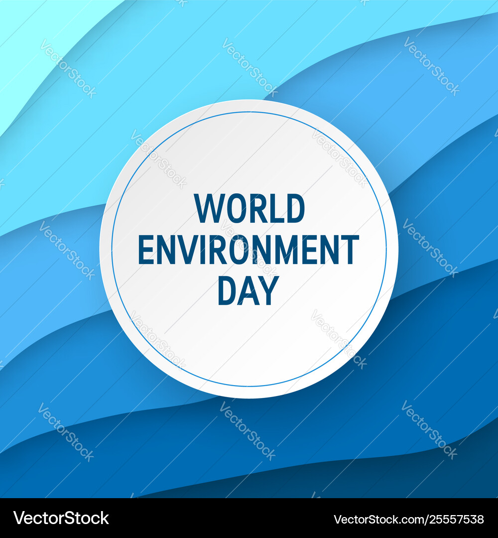 World environment day concept in paper cut style Vector Image