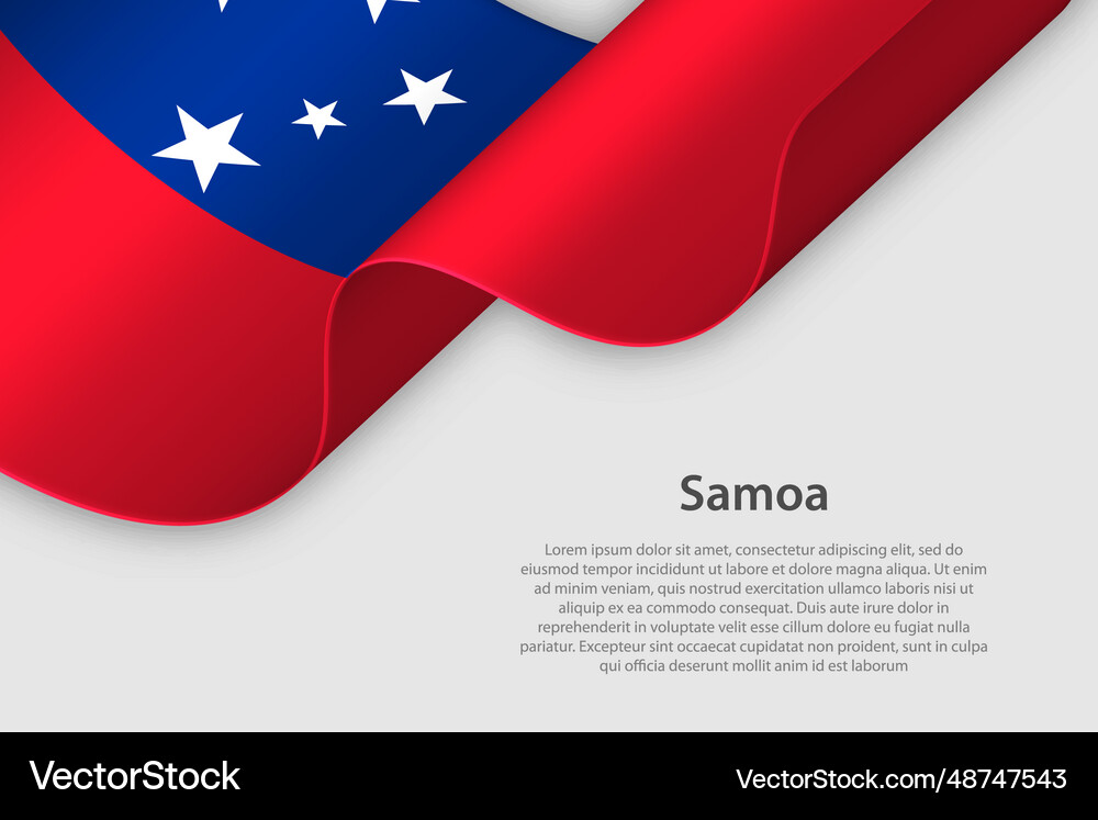 3d ribbon with national flag samoa isolated Vector Image