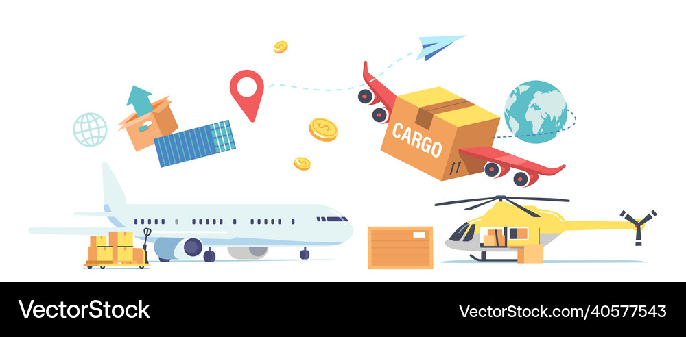 Air cargo transportation aircraft logistics Vector Image