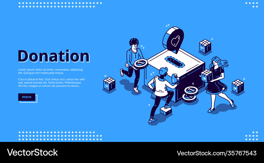 Banner donation and charity Royalty Free Vector Image