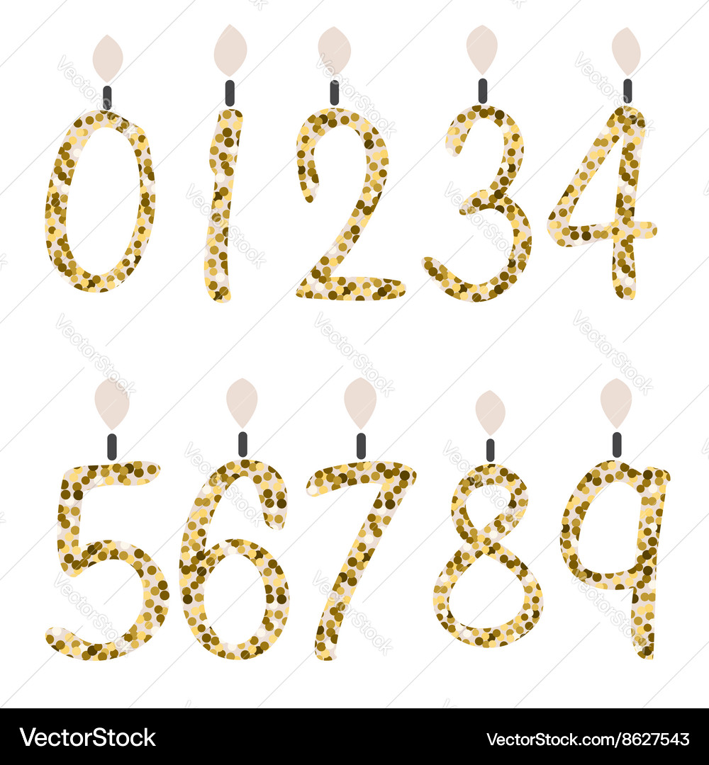 Birthday celebration number glitter candles Vector Image
