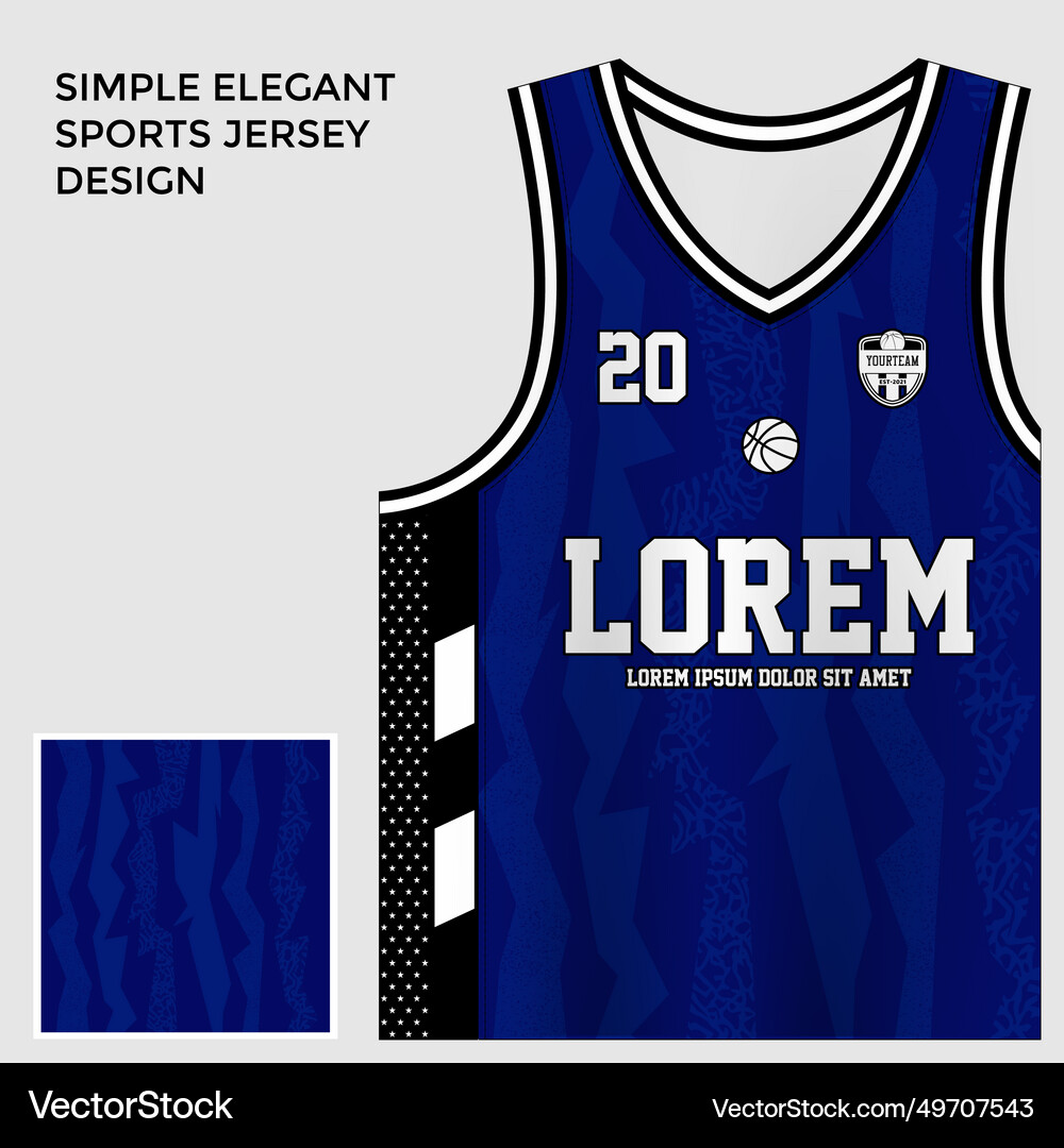 Blue sublimation basketball jersey design 4 Vector Image