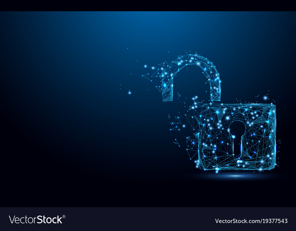 Cyber unlock security concept lock symbol Vector Image Cyber unlock security concept lock symbol Vector Image