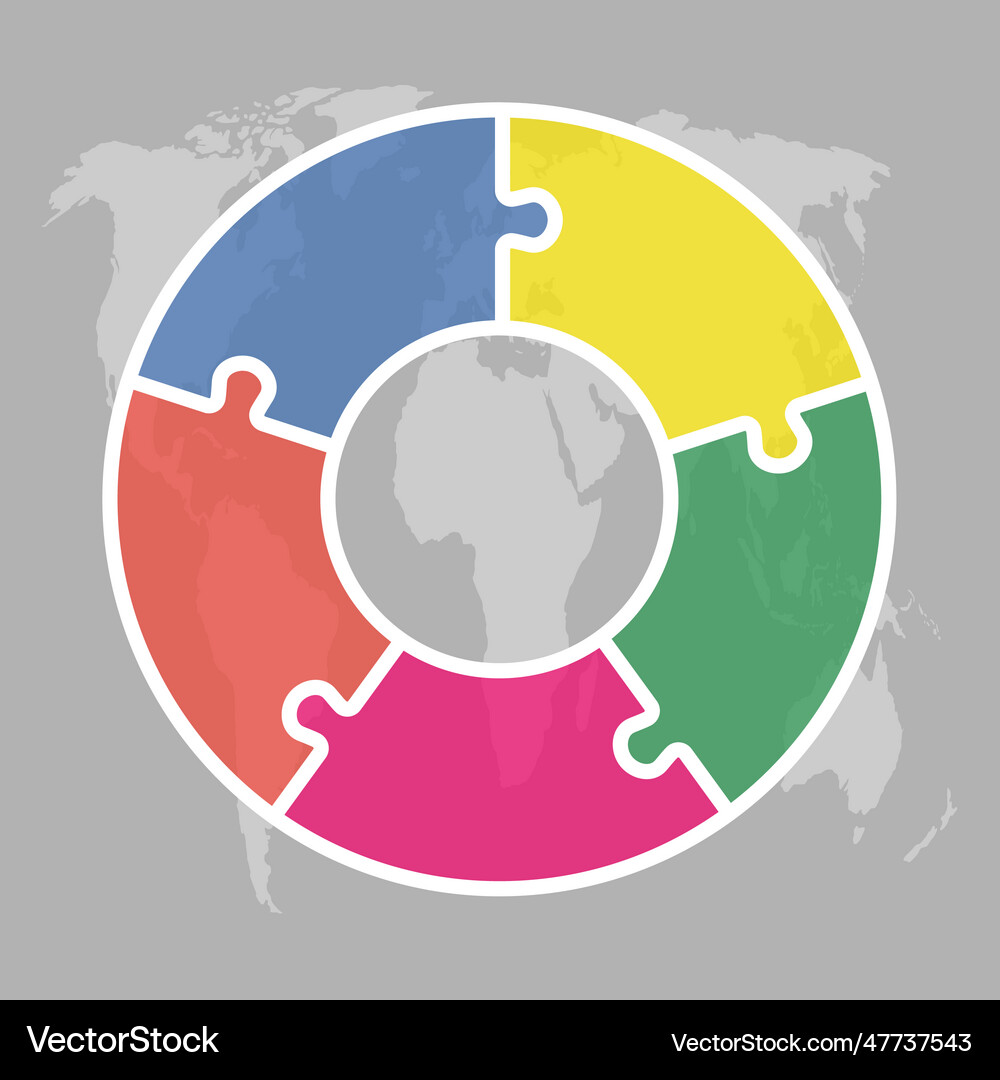 Diagram infographic for 5 steps circle puzzle Vector Image