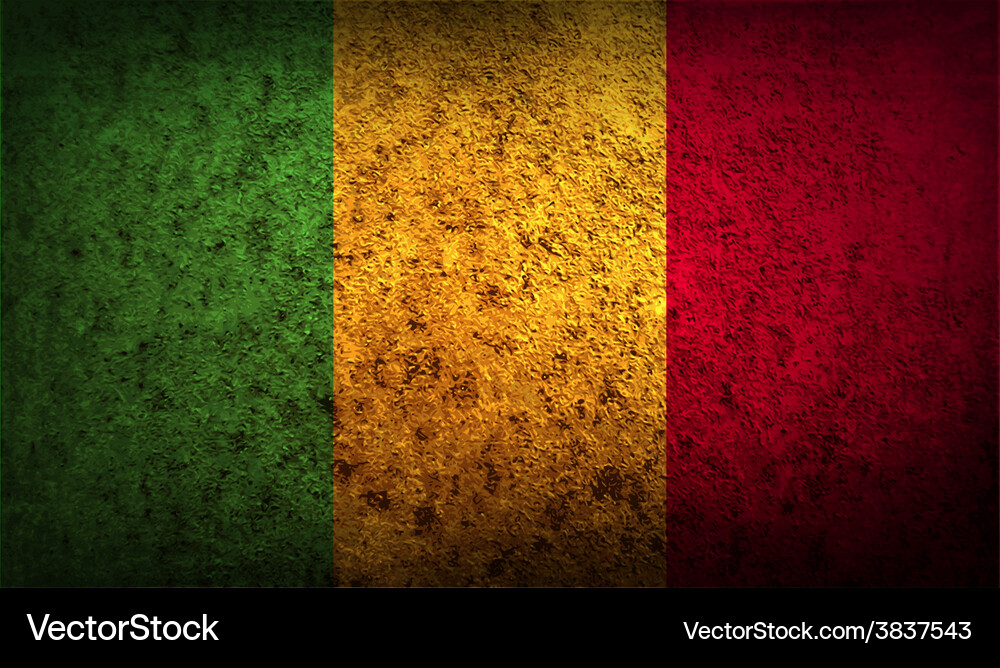 Flag of mali with old texture Royalty Free Vector Image