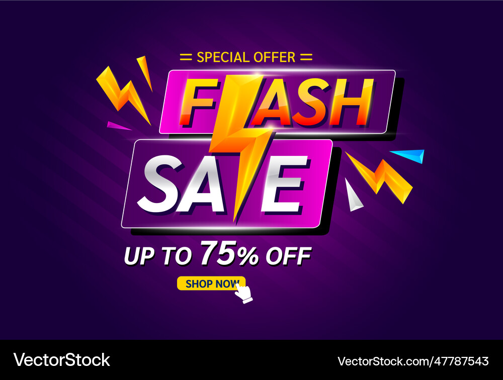 Flash sale luxury with yellow thunder Royalty Free Vector