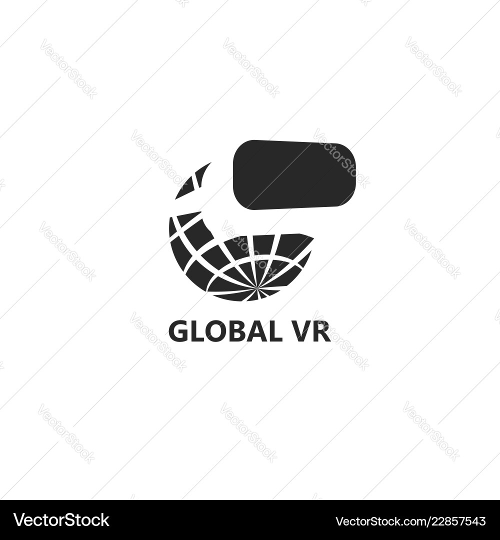 Global vr logo planet earth with glasses virtual Vector Image