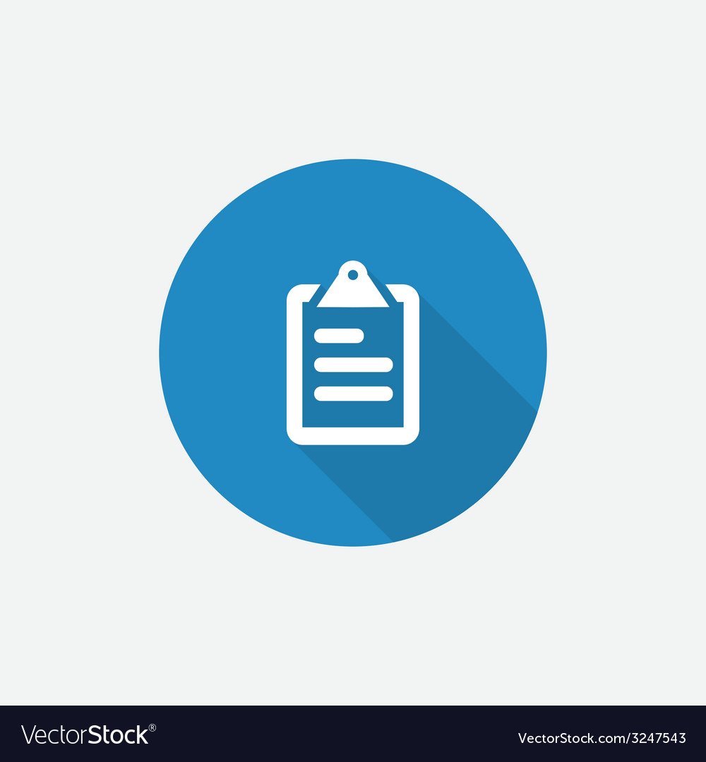 List flat blue simple icon with long shadow Vector Image