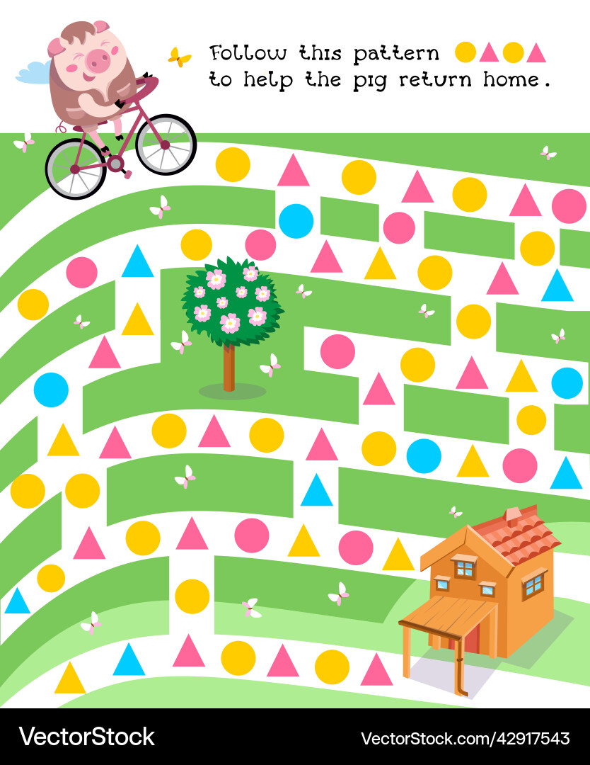 Maze game activity for children Royalty Free Vector Image