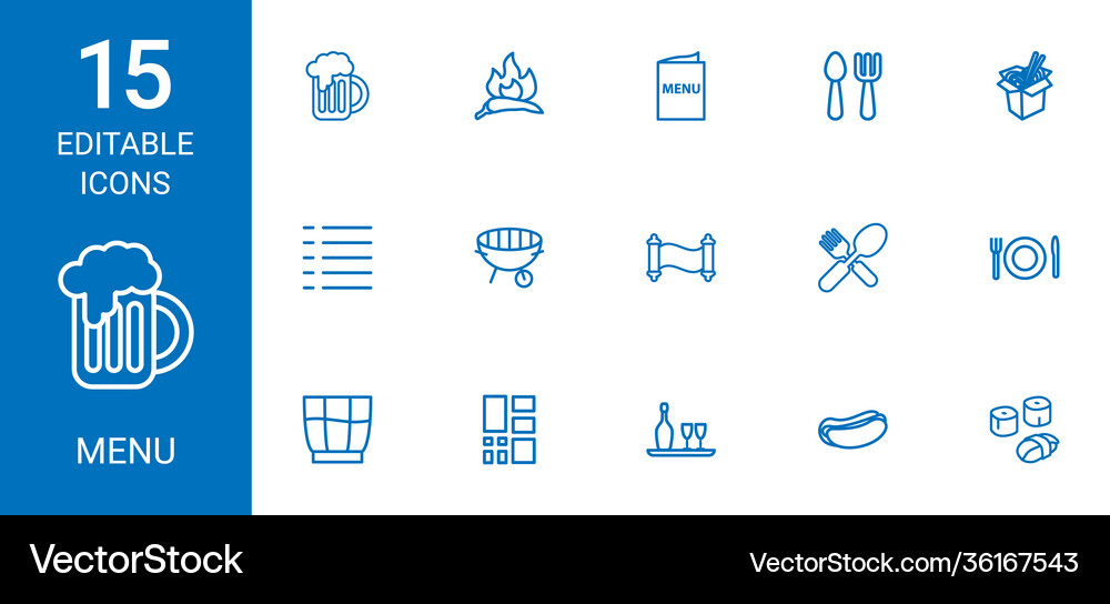 Menu icons Royalty Free Vector Image - VectorStock
