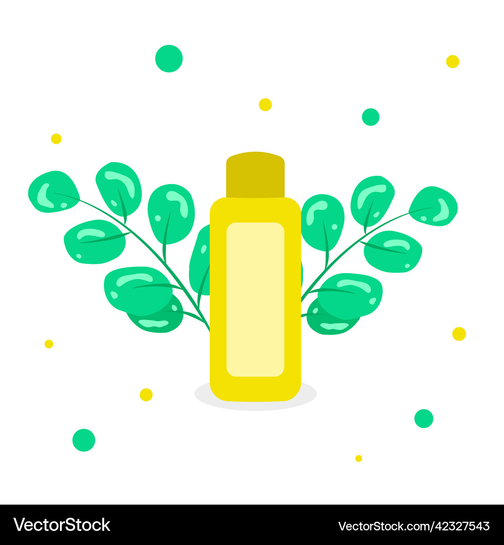 Organic natural herbal cosmetics shampoo Vector Image