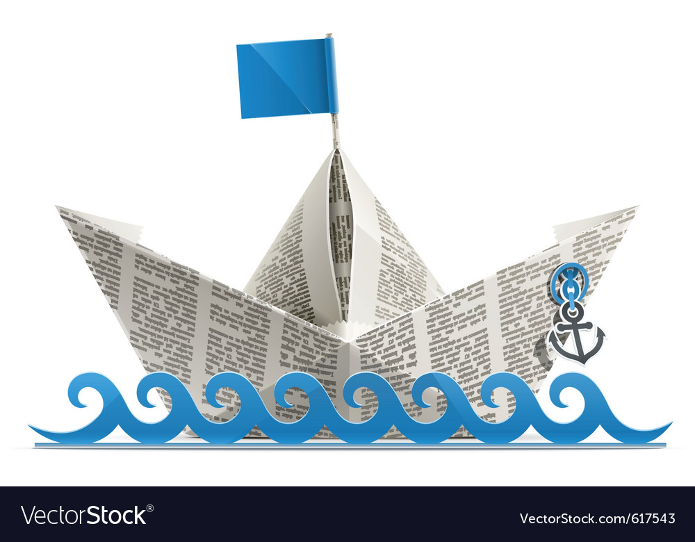 Paper ship origami Royalty Free Vector Image - VectorStock