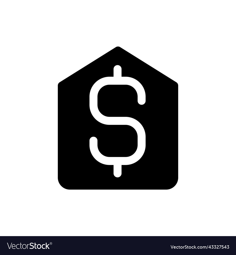 Price tag black glyph ui icon Royalty Free Vector Image